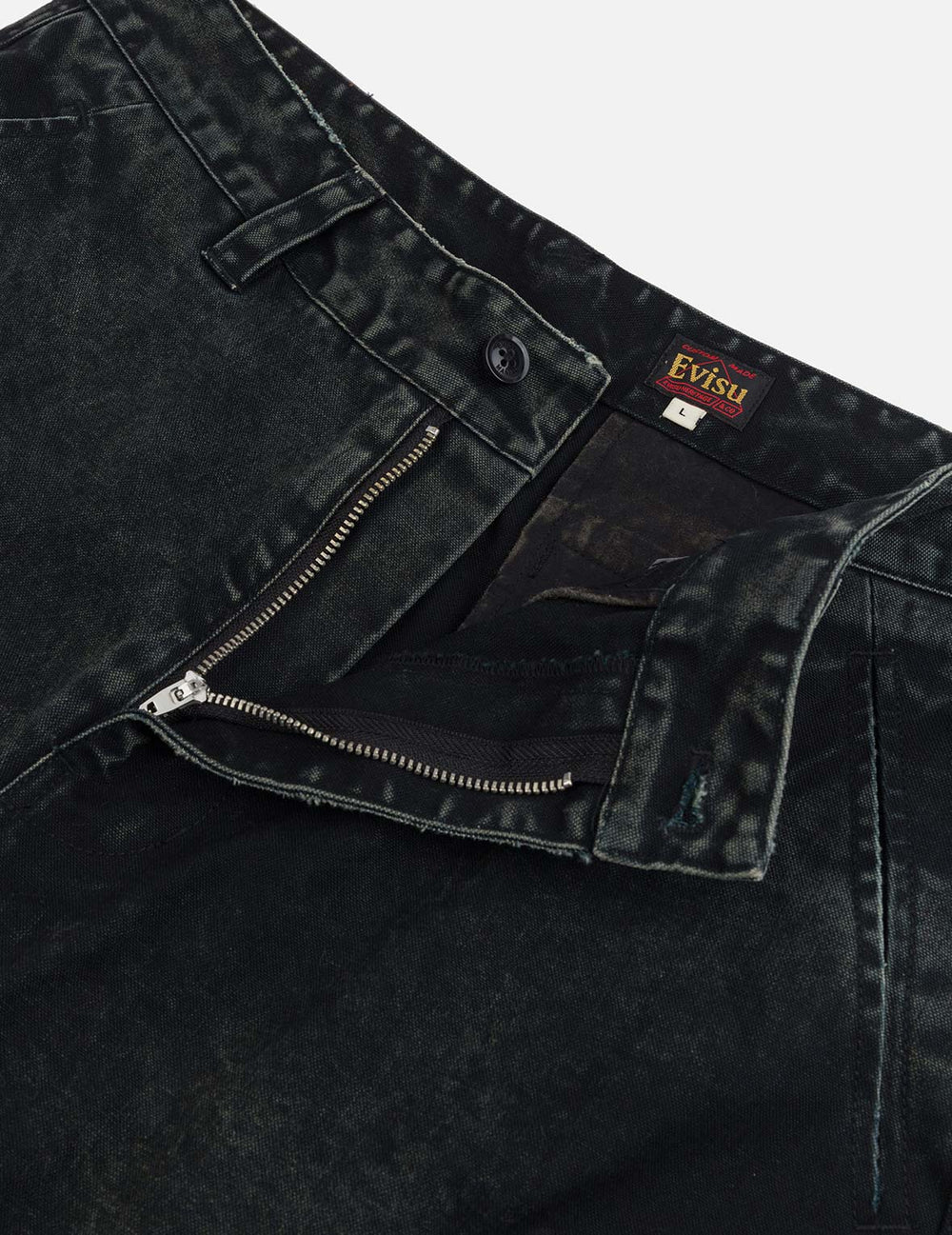 Distressed Seagull Appliqué Embroidery and Multi-Pocket Loose Fit Carg ...