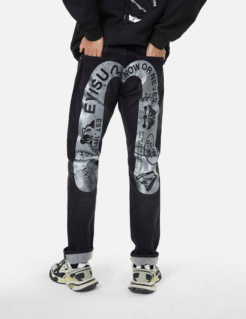 Graffiti-Style Daicock Print Slim Fit Jeans #2010 – EVISU