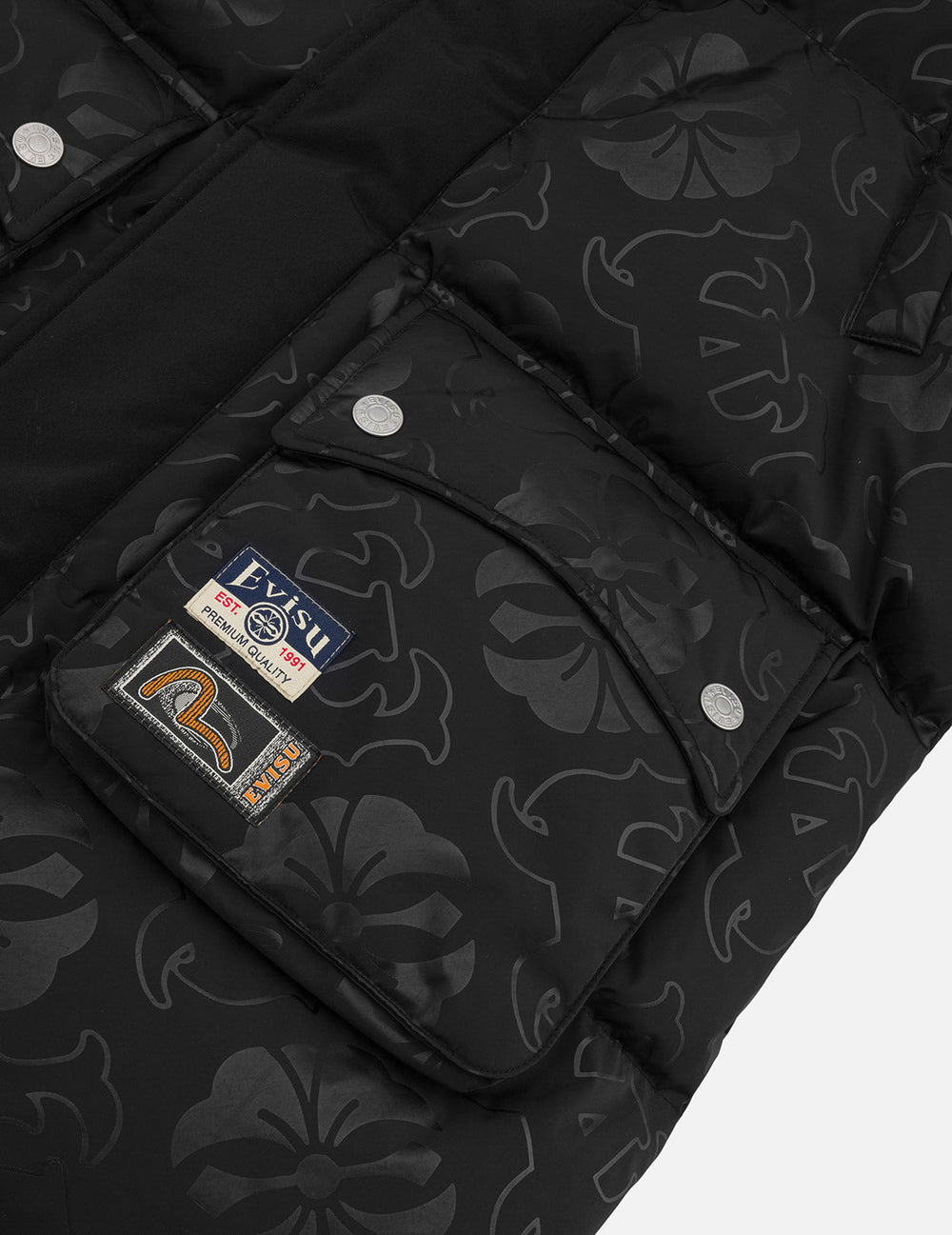 Allover Heat Seal Print and Logo Appliqué Regular Fit Down Coat – EVISU