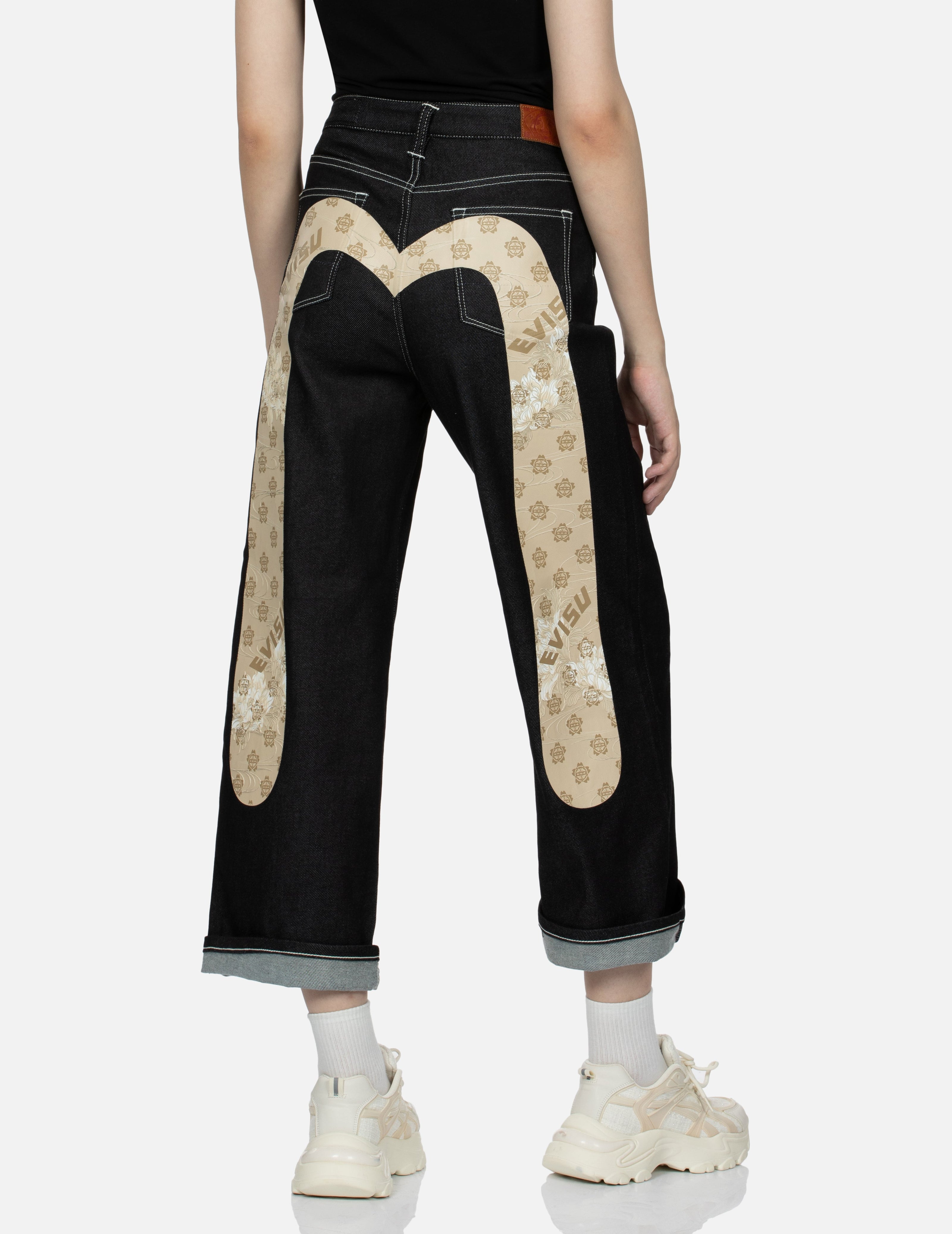 Kamon Jacquard Daicock Print Wide Leg Jeans – EVISU