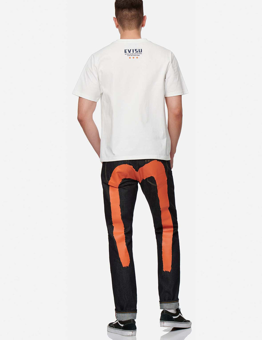 Orange Brushstroke Daicock Slim Straight fit Jeans #2010 – EVISU