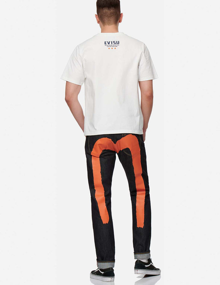 Orange Brushstroke Daicock Slim Straight fit Jeans #2010 – EVISU
