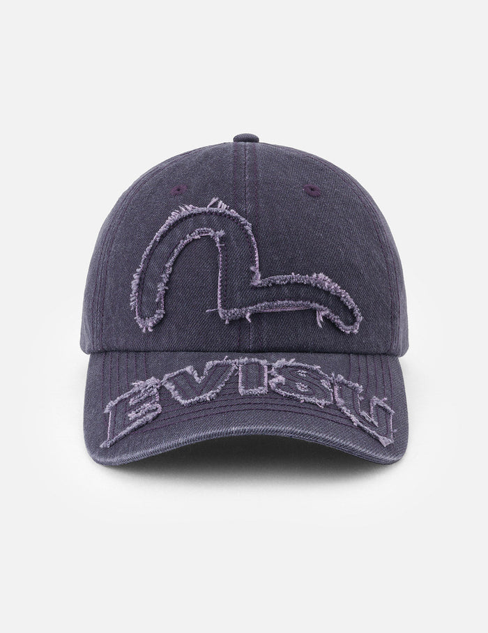Distressed Seagull and Logo Embroidery Denim Cap – EVISU