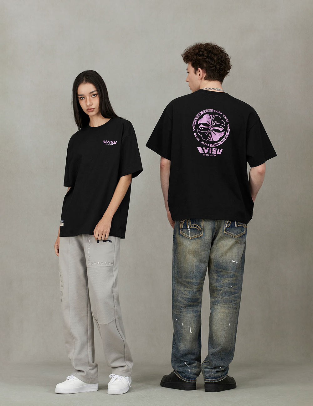 7-Pocket Design Vintage Washed Loose Fit Jeans #2038 – EVISU