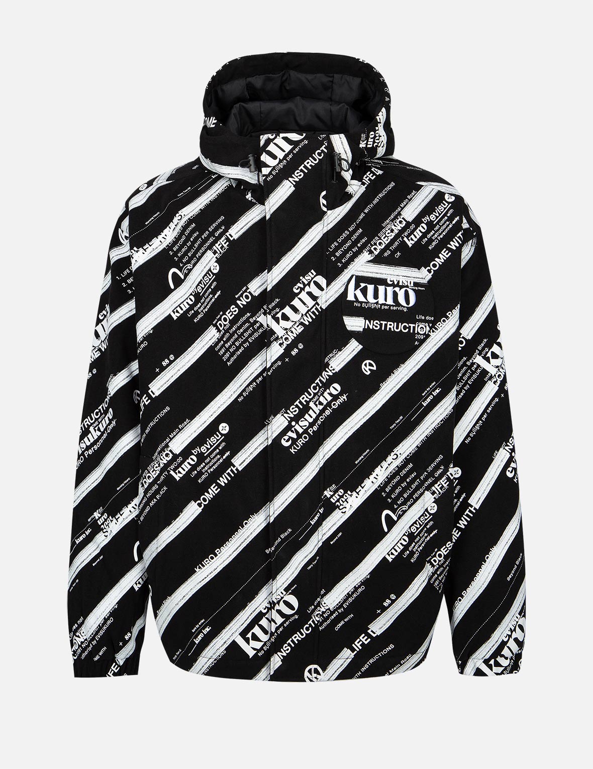 Monogram Logo and Slogan Print Padded Jacket – EVISU