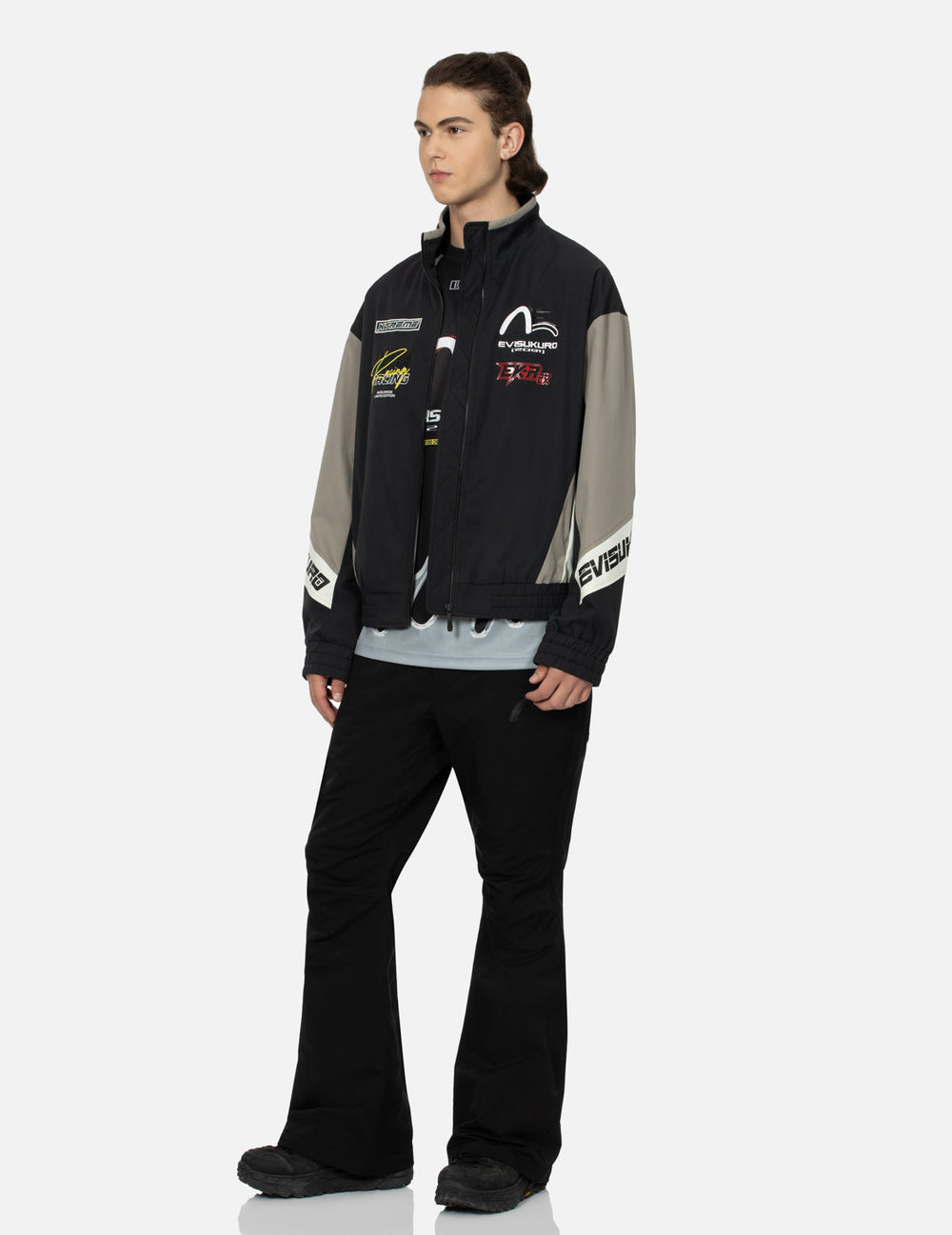Multi-Logo Print Fashion Fit Racing Jacket – EVISU