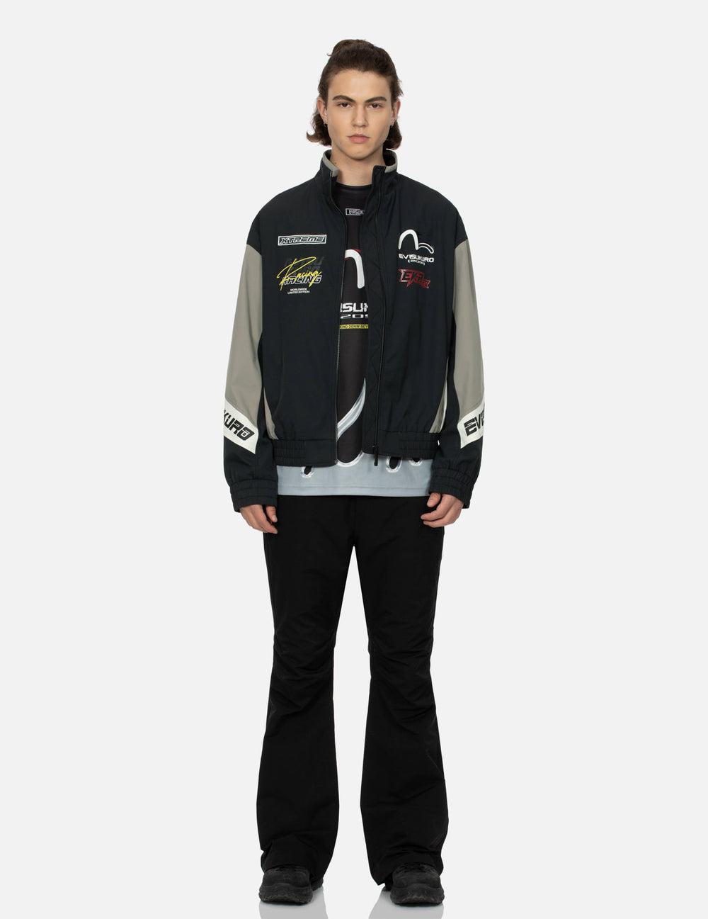Multi-Logo Print Fashion Fit Racing Jacket – EVISU
