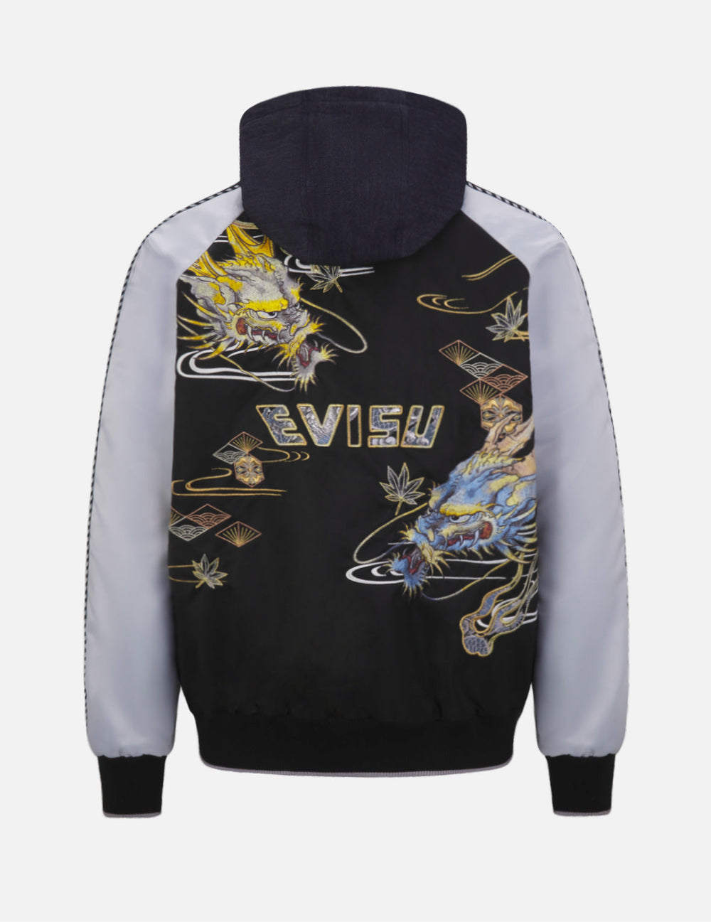 Dragon Embroidered Fabric Blocking Padded Souvenir Jacket – EVISU