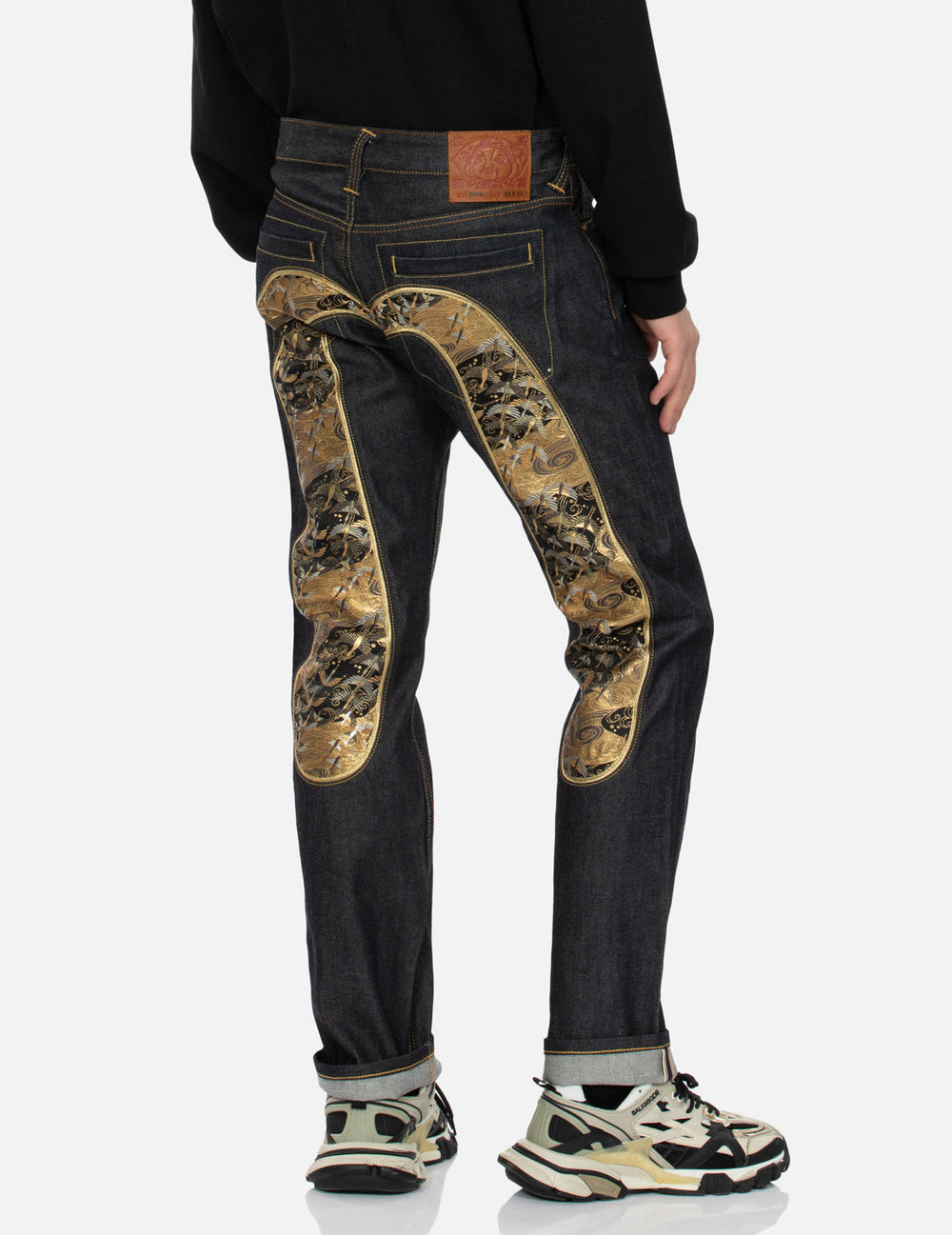 Crane Embrodiery Brocade Daicock Regular Straight Fit Jeans #2008 – EVISU